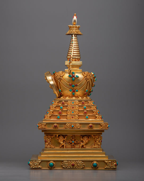 Authentic Handcrafted Buddhist Stupa Statue | Traditional Dharma Art ...