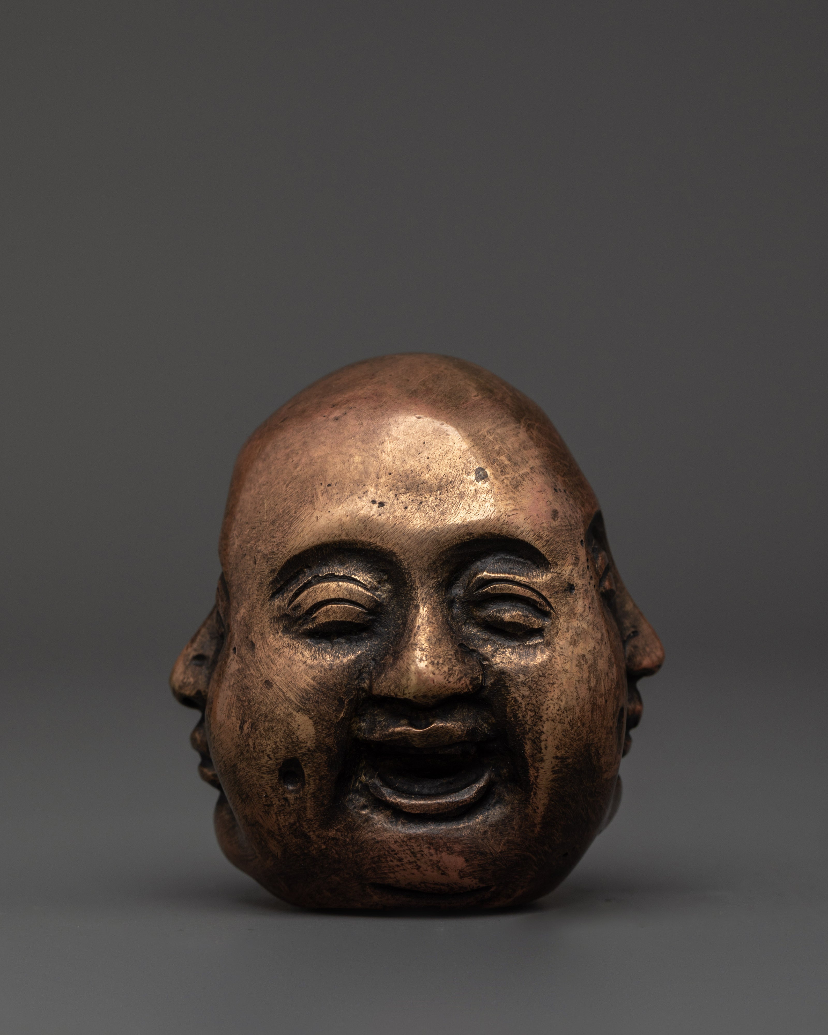 Decorative Laughing Buddha Head | Brass Buddha Sculpture for Home Deco ...