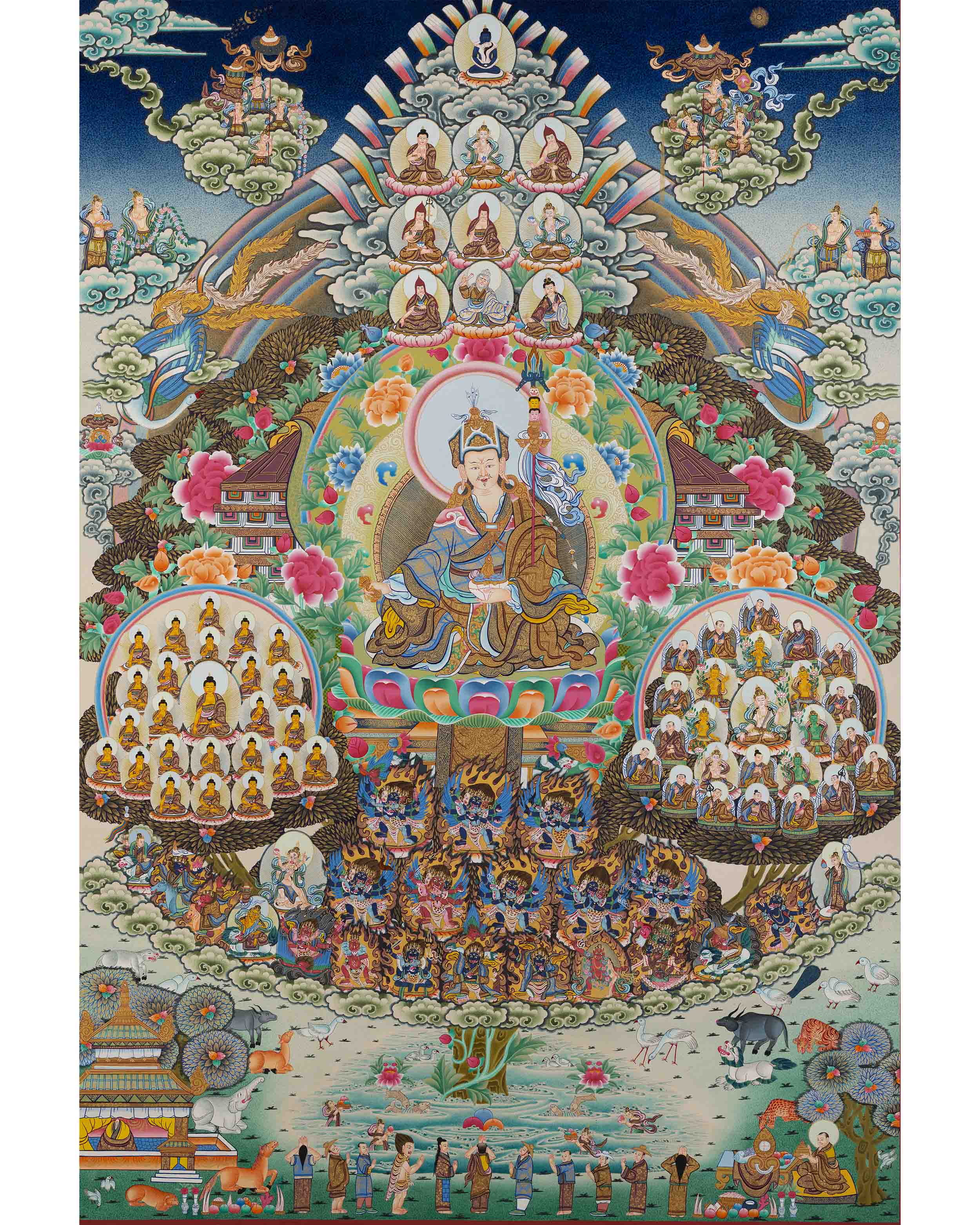 Refuge Tree Thangka | Guru Rinpoche Print