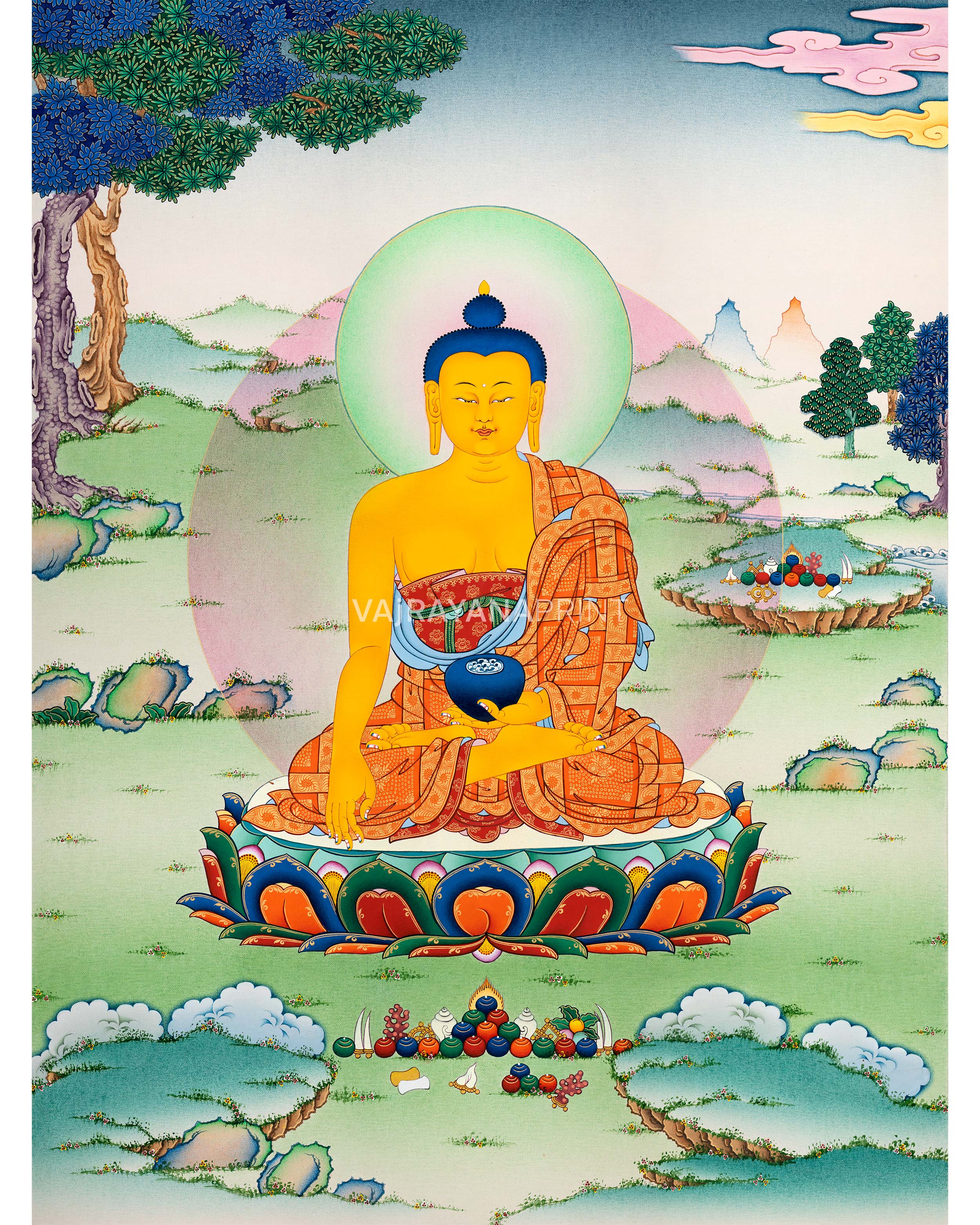 Shakyamuni Buddha Thangka Print for Spiritual Awakening | The Canvas O
