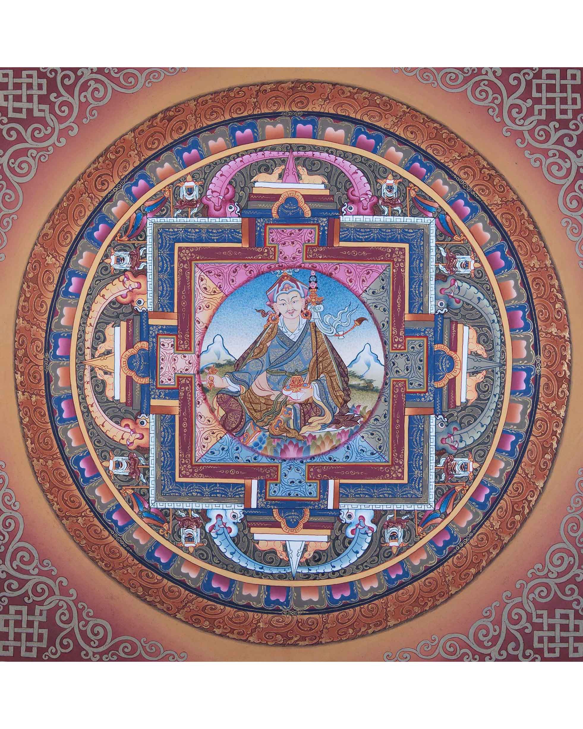 Mandala With Guru Padmasambhava Residing | Images of Guru Rinpoche